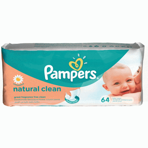 PAMPERS Natural Clean vlažne maramice 64 kom - Apotekaweb by Anapharm